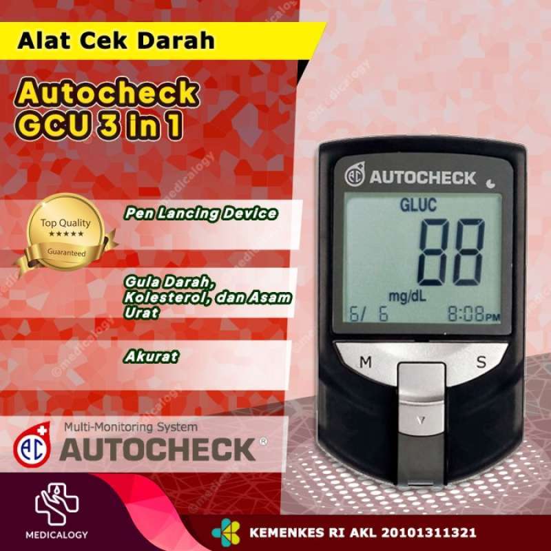 Promo Autocheck 3 In 1 3in1 Alat Cek Gula Darah Kolestrol Dan Asam Urat ...
