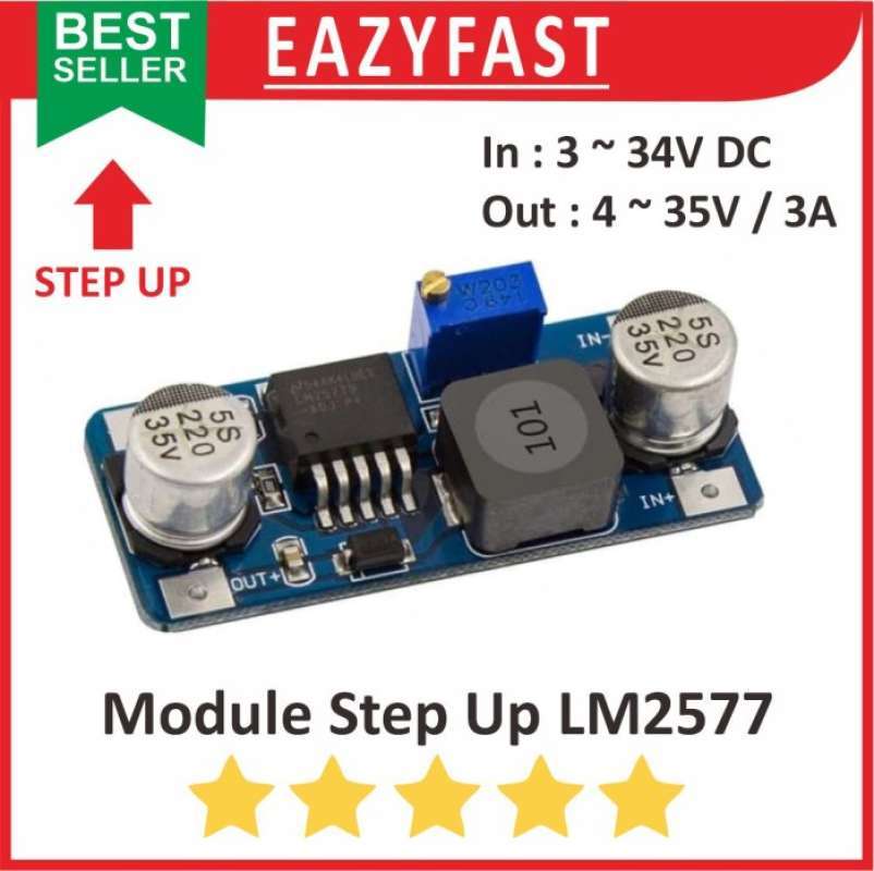 Jual Step Up 3A LM2577 Module Modul DC Adjustable Power Boost Regulator ...