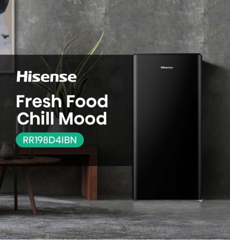 Promo HISENSE RR198D4IBN Kulkas Single Door 1 Pintu 157 L Top Freezer ...