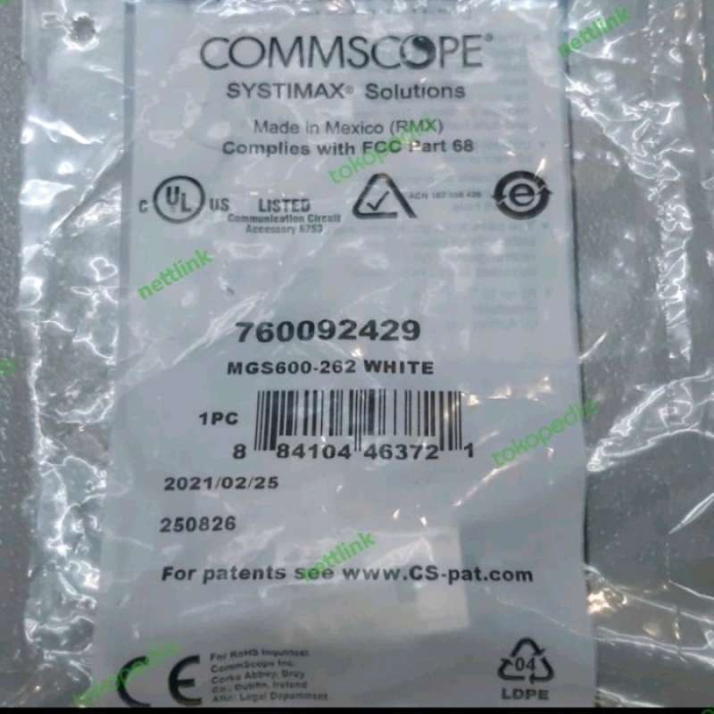 Promo Modular Jack Cat 6A Systimax / Systimax Modular Jack Cat.6A ...