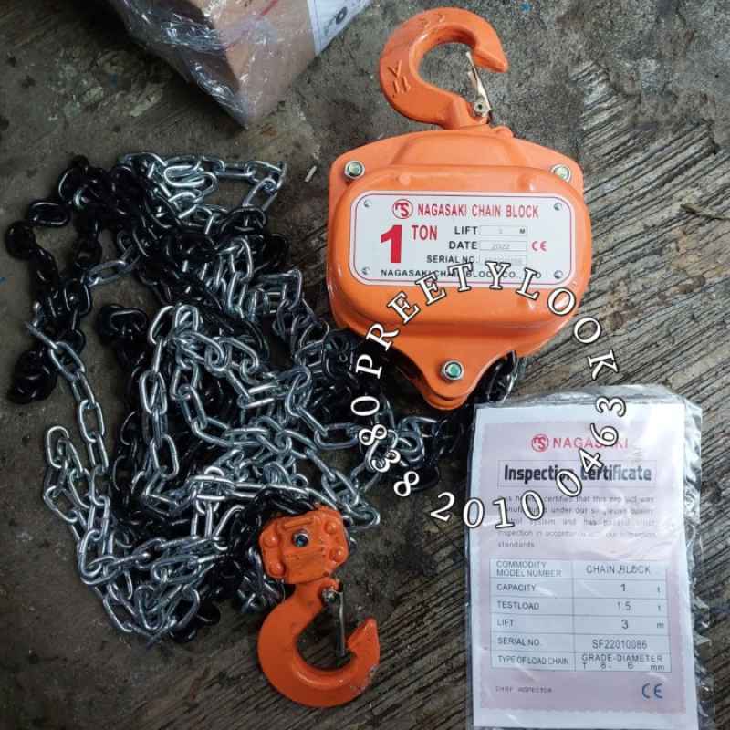 Promo Chain Block Nagasaki 1 Ton 12 Meter Takel Hand Manual Made In ...