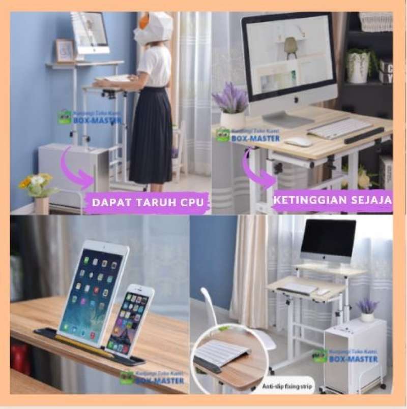 Promo Meja Komputer Gaming Bedside Table Meja Laptop Adjustable Meja ...