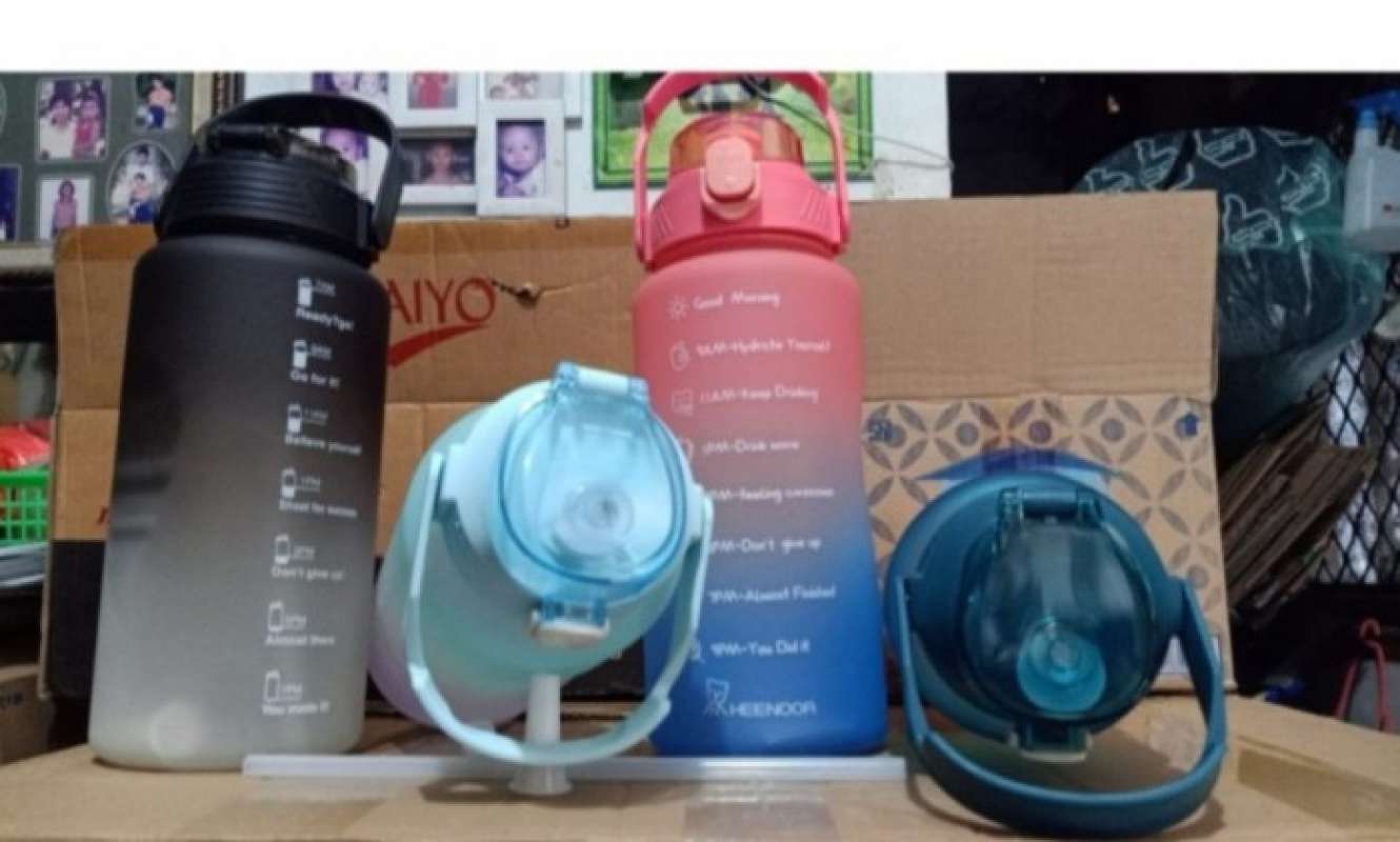 Promo Botol Minum Viral Penanda Waktu 2 Liter Gradasi 2000 Ml Bisa ...