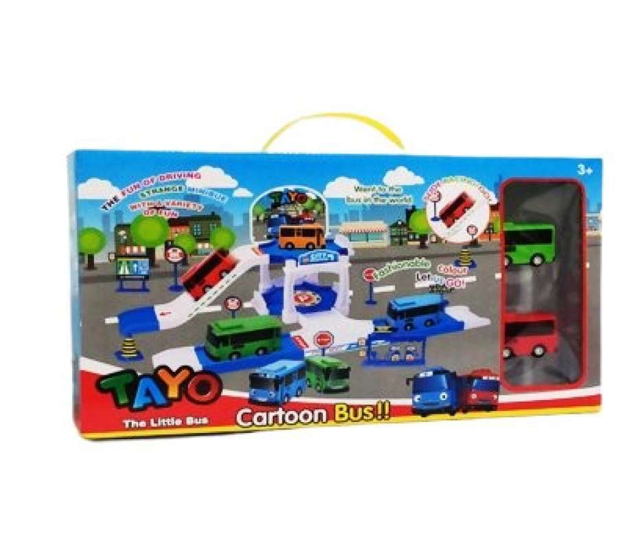 Jual Mainan Tayo Cartoon Bus Track Seluncur Parking - Tayo The Little Bus Di Seller Zenonn Shop ...