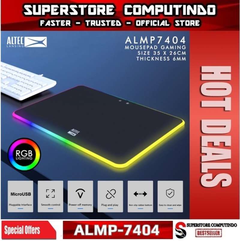 Promo Mouse Pad Gaming Altec Lansing Almp-7404 Acrylic Rgb Gaming ...