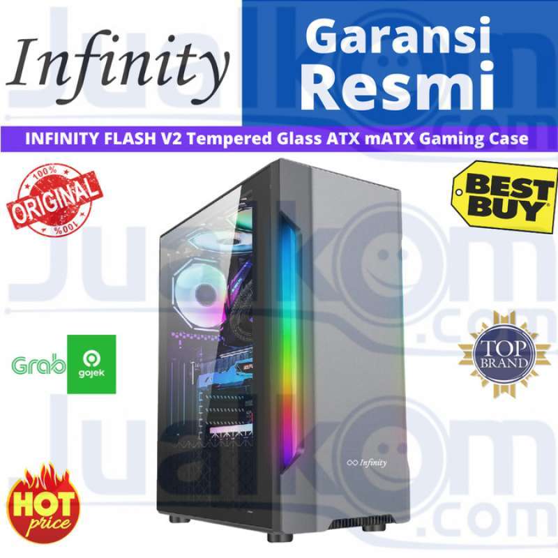 Promo Casing Infinity Flash V2 Tempered Glass Atx Matx Gaming Case ...