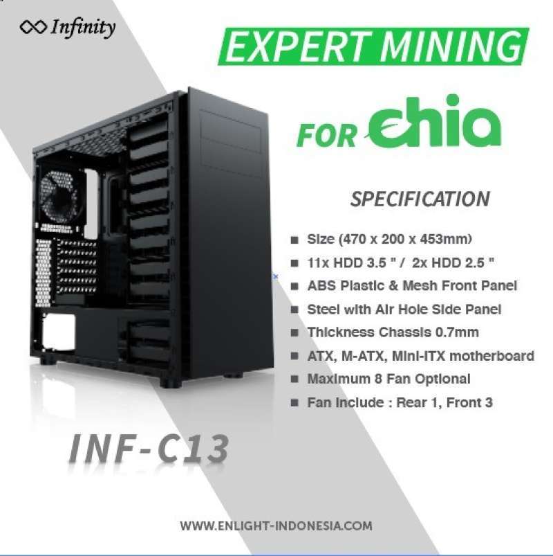Promo Casing Pc / Komputer Infinity C13 Full Tower Gaming / Server Diskon 23% di Seller ...