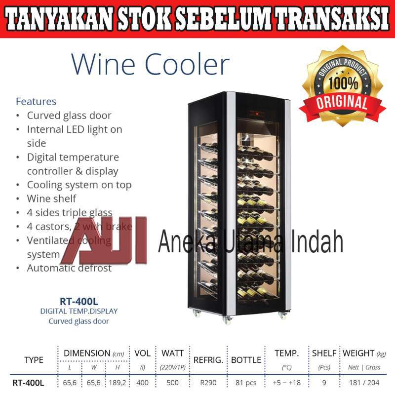 Jual Gea Rt-400l Wine Cooler Showcase Memajang Wine Kapasitas 81 Botol ...