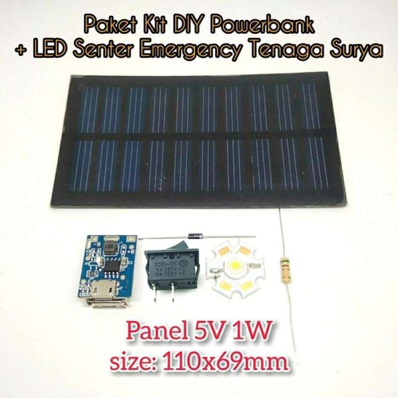 Jual Paket 5 in 1 Modul Kit Powerbank Panel Surya Solar Cell DIY di ...