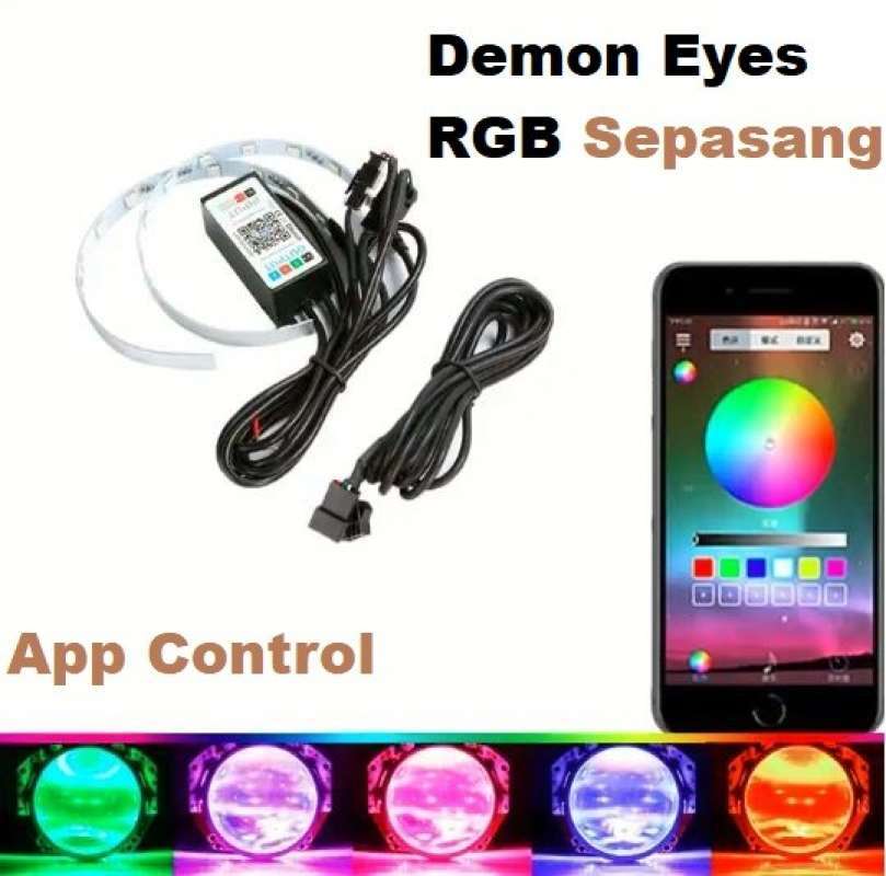 Promo Demon Eye Rgb App Devil Eyes Lampu Led 360 Shroud Biled Android ...