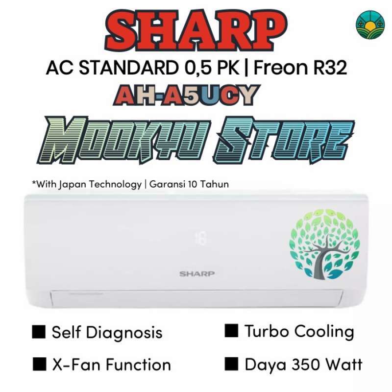 Promo Ac Sharp 1/2 Pk Standard | Aha5Ucy | Ah-A5Ucy | Freon R32 | 350 ...