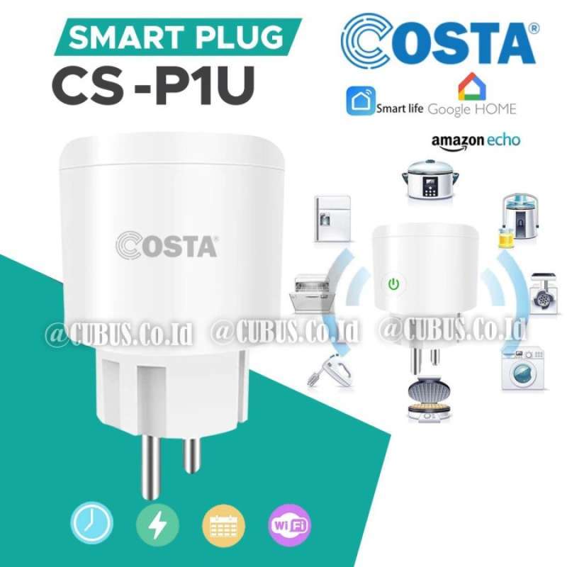 Promo COSTA Smart Plug EU Socket Stop Kontak WiFi Works Alexa Google ...