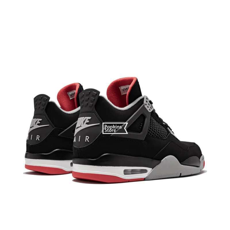 Jual sepatu nike air jordan 4 retro bred original brand new in box di ...