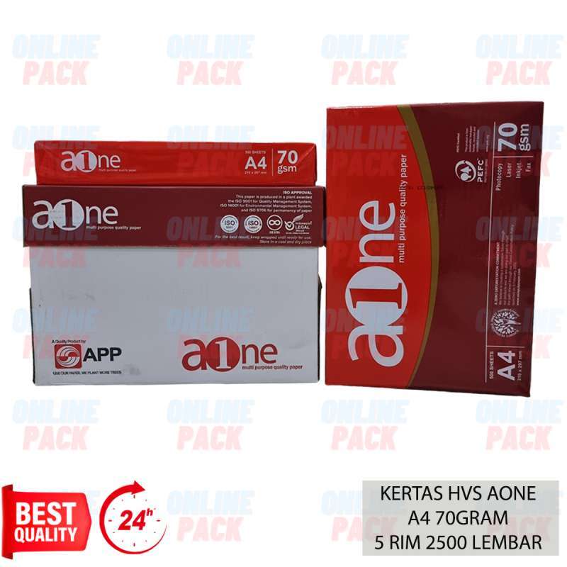 Promo KERTAS HVS AONE A1ONE A4 70GR 70 GRAM 1 DUS 1 KARTON 5 RIM 2500 LEMBAR PRINT PAPER MURAH ...
