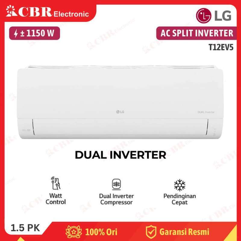 Jual AC Split LG Inverter 1.5PK T12EV5 (Dual Inverter-New Eco) R-32 di ...