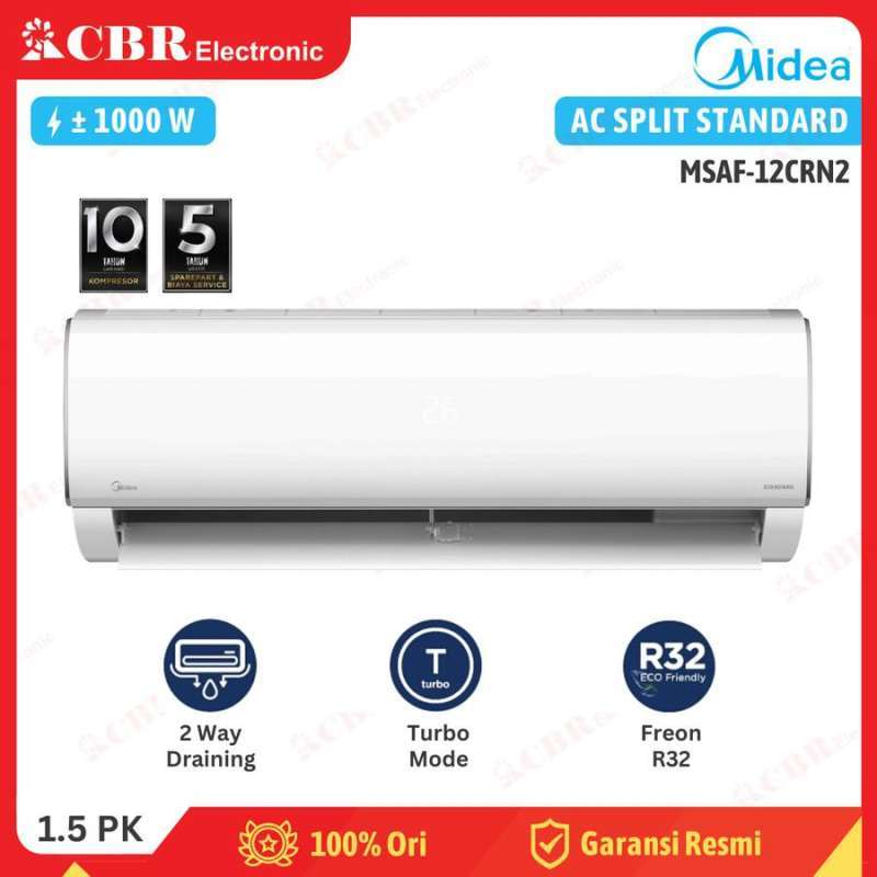 Jual AC Split MIDEA Standard 1.5PK MSAF-12CRN2 (Indoor&Outdoor Goldfin ...