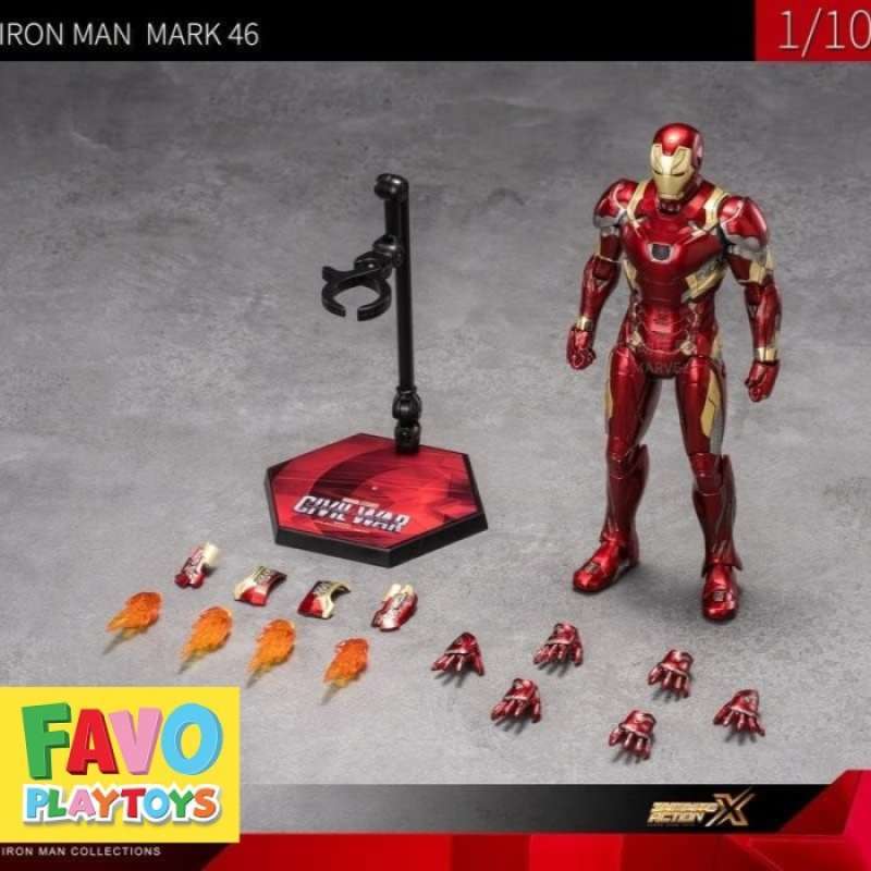 Promo Zd Toys 1/10 Marvel Avengers Civil War Iron Man Mark 46 - Ironman ...