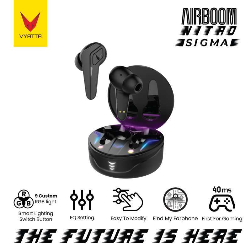 Promo Vyatta Airboom Nitro Sigma Smart Tws Bluetooth Headset Gaming Rgb ...