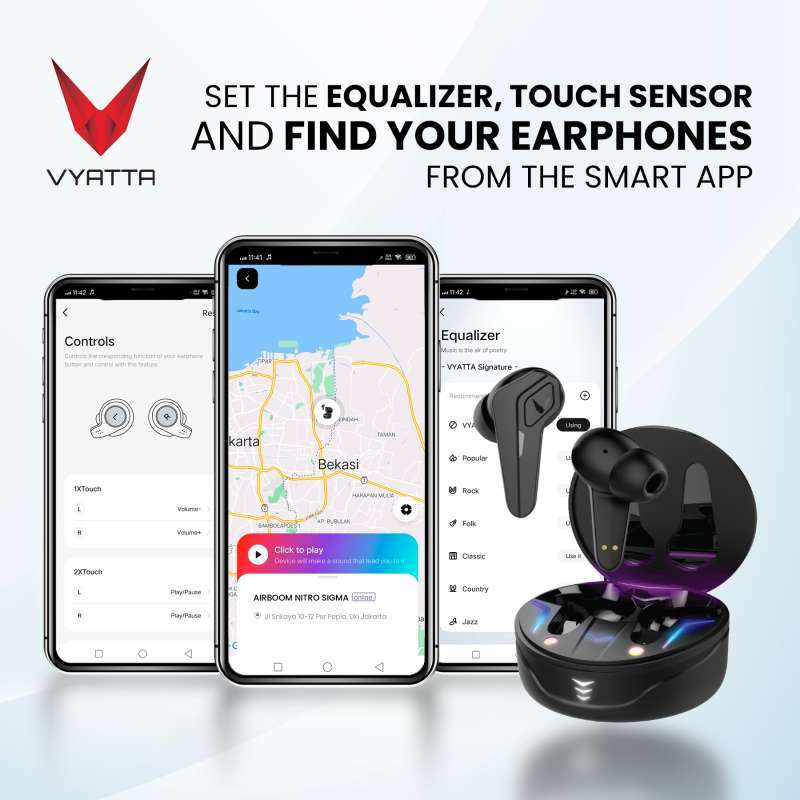 Promo Vyatta Airboom Nitro Sigma Smart Tws Bluetooth Headset Gaming Rgb ...