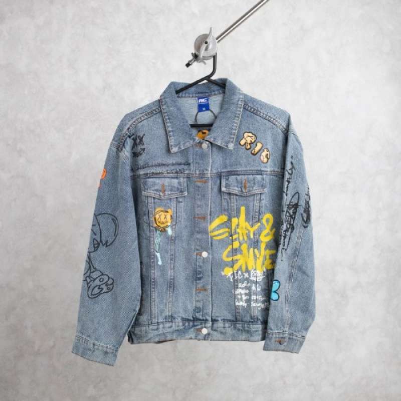 Jual Jaket Ric X Splash Graffiti Denim Jacket 100% Original - M Di ...
