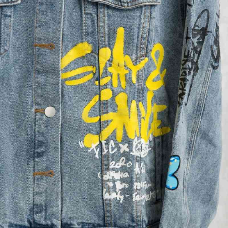 Jual Jaket Ric X Splash Graffiti Denim Jacket 100% Original - M Di ...