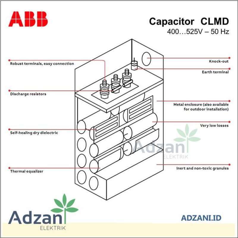 Jual Abb Capasitor 80kvar 525v 50kvar 2gsb010174a0022 Clmd 63 Kapasitor ...