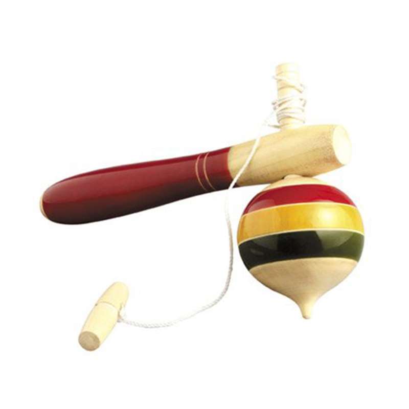 Jual Funwood Games Indian Traditional Organic Spinner Wooden Top for ...