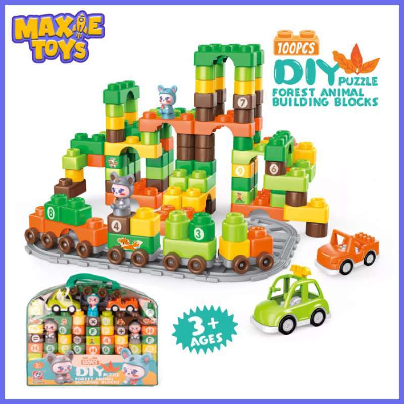Promo Mainan Building Block Forest Animal 100 Pcs Mainan Balok Susun ...