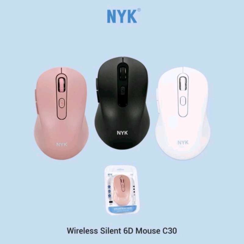 Jual Mouse Wireless NYK C30 2.4Ghz Silent Mouse 6D - Hitam di Seller ...