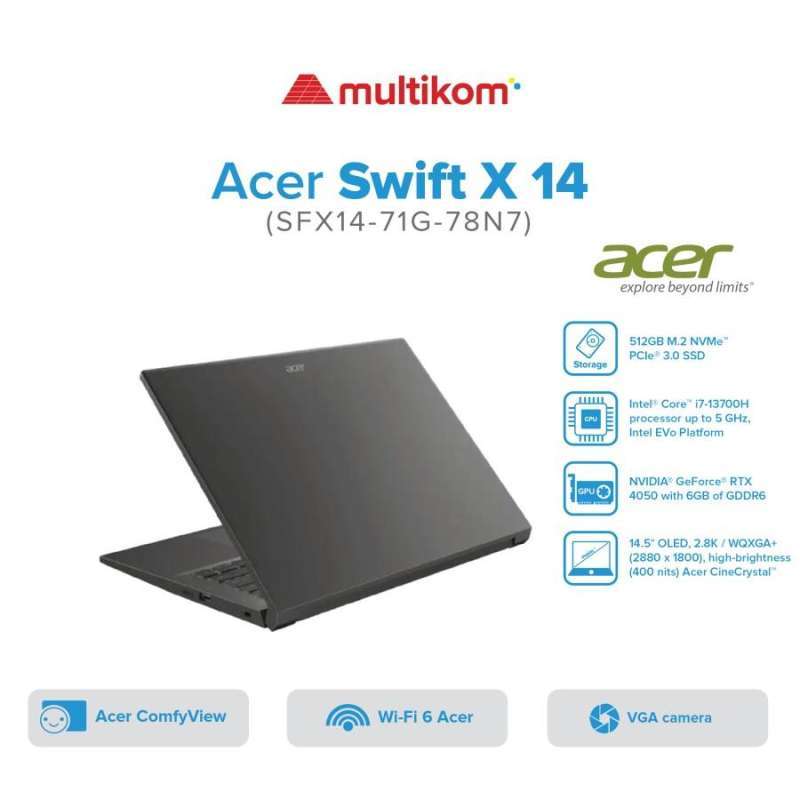 Jual Acer Swift X 14 SFX14-71G-78N7 i7-13700H EVO 16GB 512SSD RTX4050 ...