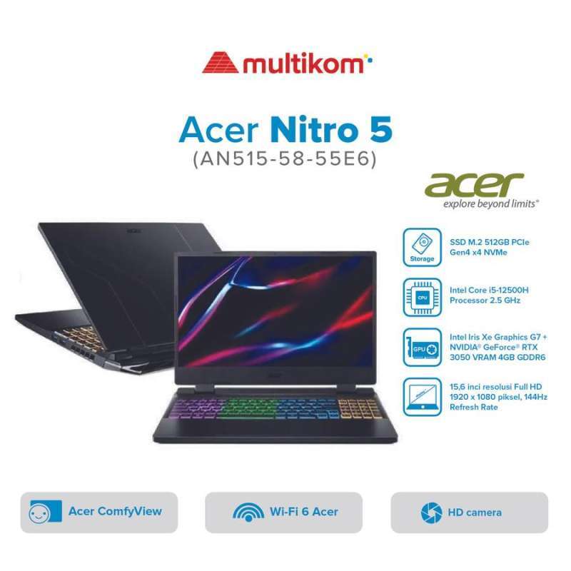 Jual Acer Nitro 5 AN515 58 55E6 59X8 i5 12500H 8GB 512GB RTX3050 W11 ...