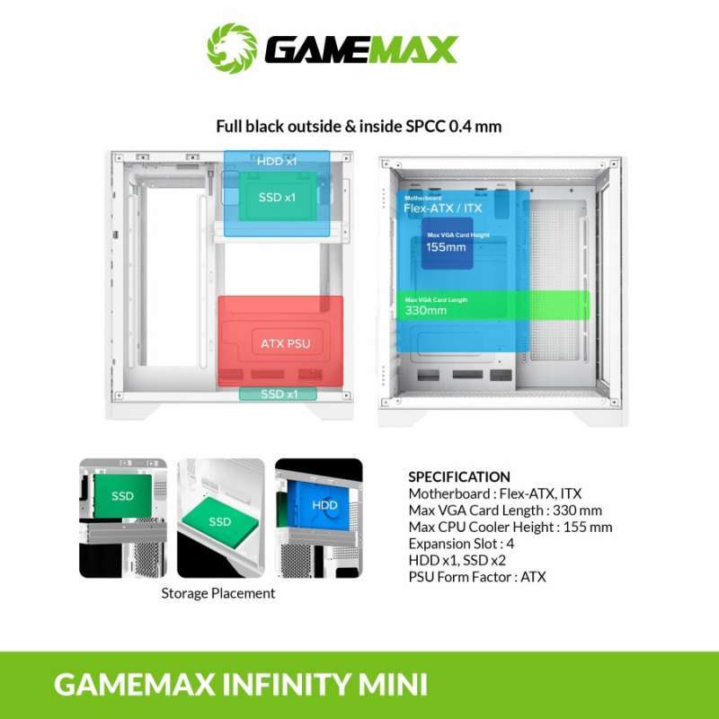 Jual PC Case Gaming Gamemax Infinity Mini ITX - Hitam di Seller Mantap ...