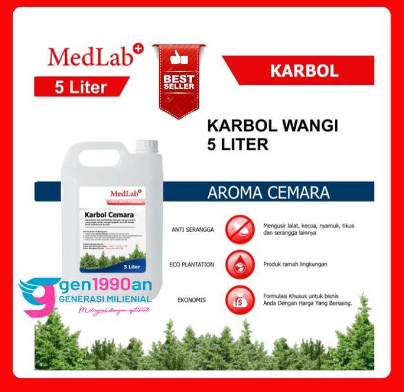 Promo KARBOL wangi Pine / cemara 5 liter konsentrat Medlab Diskon 23% ...