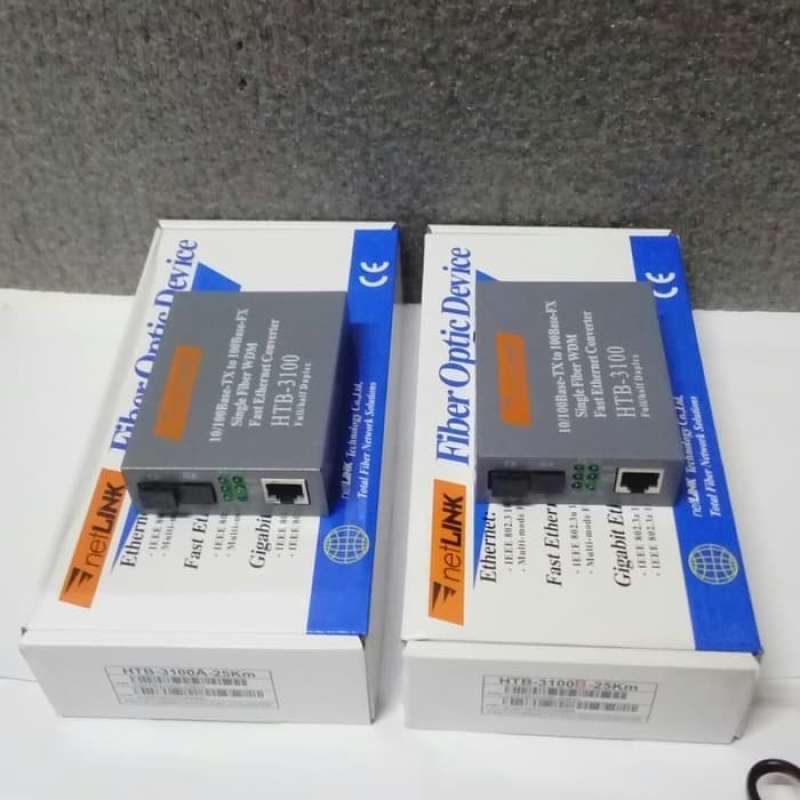 Promo NetLink HTB- 3100 Optical Converter Fo To LAN 25 KM A-B Diskon 23 ...