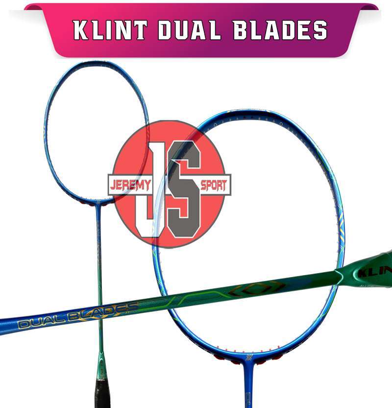 Jual Raket Badminton Klint Dual Blades Free Senar Dan Grip Free ...