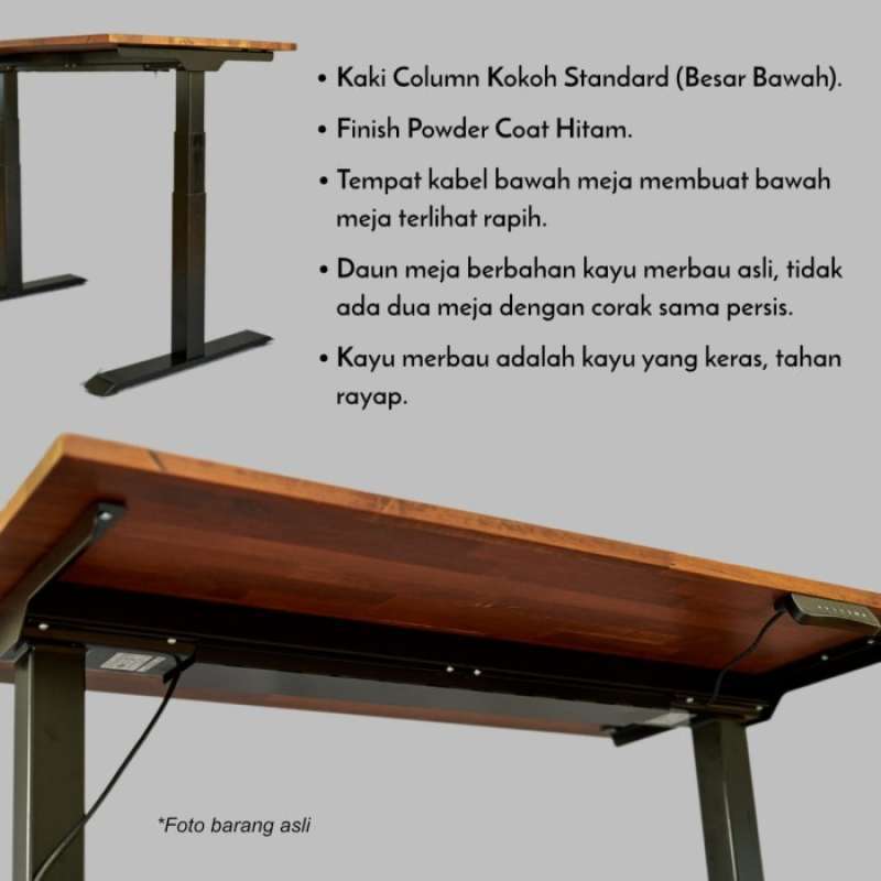 Promo Meja Kerja Dual Motor Height Adjustable Desk Meja Naik Turun Meja ...
