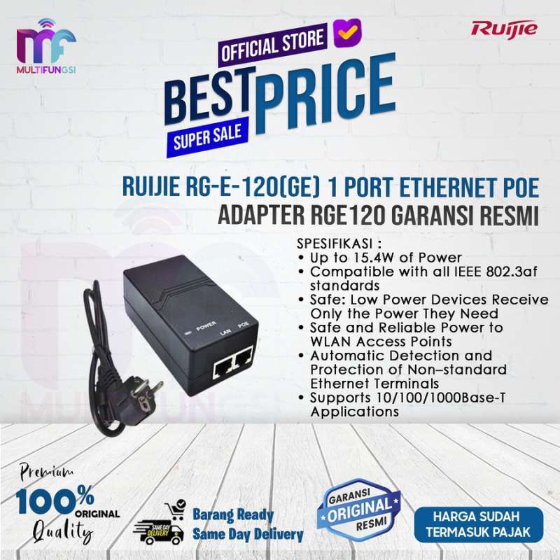 Jual Ruijie Rg-e-120(ge) 1 Port Ethernet Poe Adapter Rge120 Garansi ...