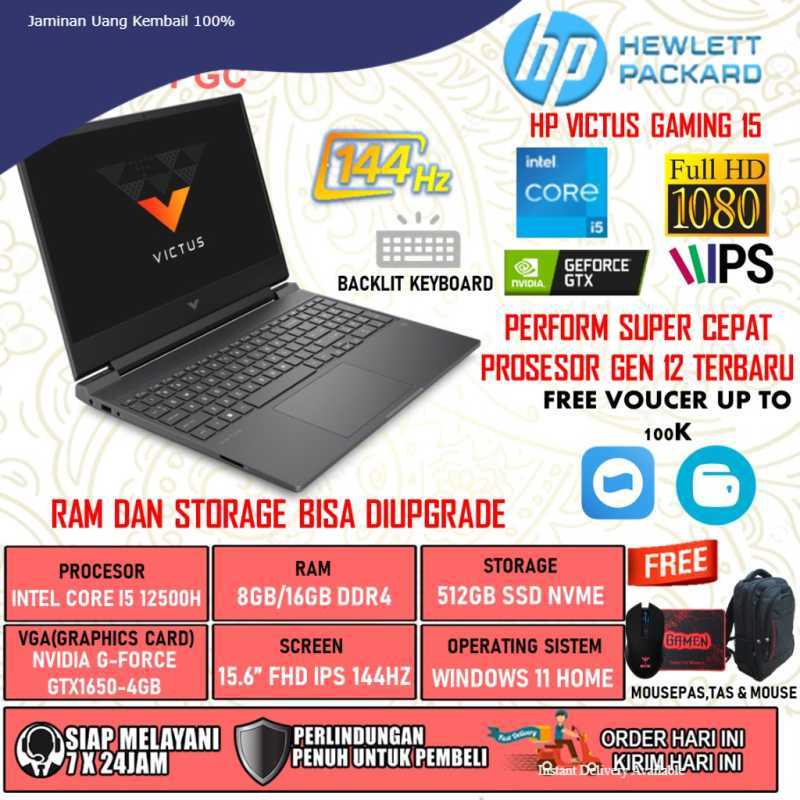 Promo Laptop Gaming Hp Victus Intel Core I H Ram Gb Tb Ssd Gtx Fhd Ips Hz