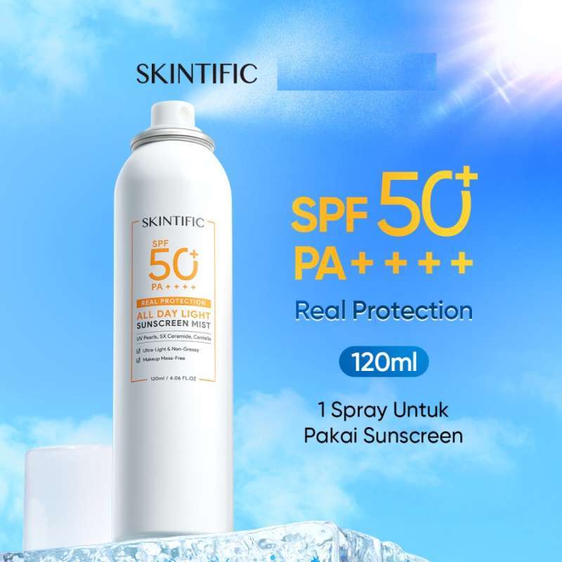 Promo SKINTIFIC All Day Light Sunscreen Mist Spray SPF50PA++++ 120ml Diskon 55% di Seller ...