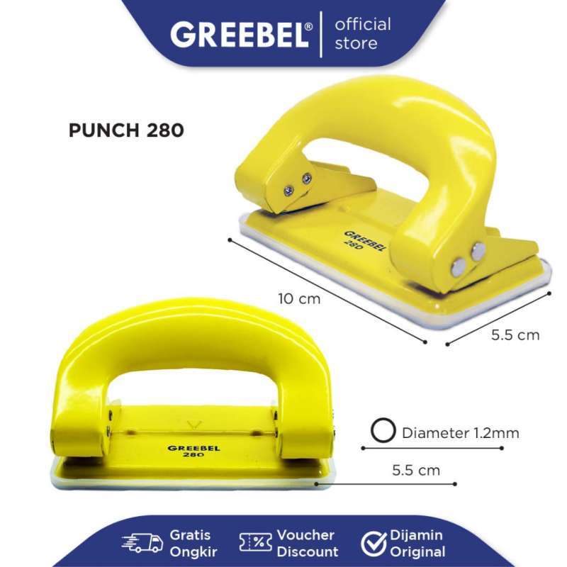 Promo Greebel Punch 280/pembolong Kertas/perforator Atk Kapasitas 1000 ...