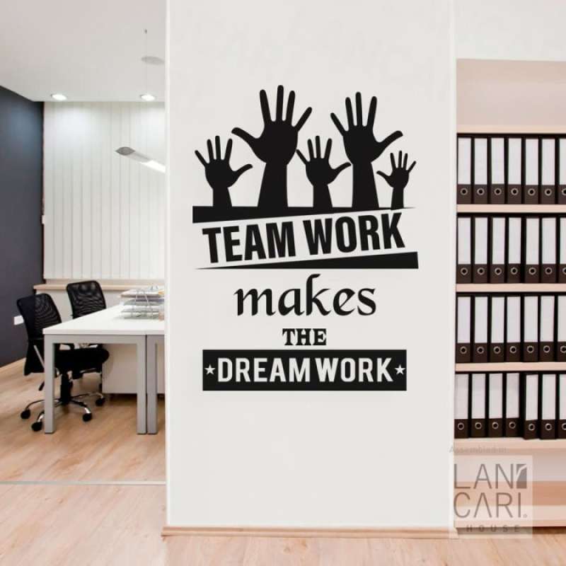 Jual Sticker Cutting Decal Team Work Stiker Dinding Kaca Kantor Office ...