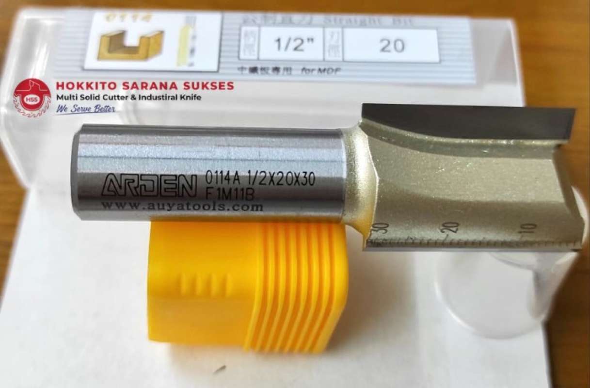 Promo Arden 1/2 Inch Straight Bits Tanpa Bearing 1/2 X 20 Mm Diskon 23% Di Seller Cv. Kenesi ...