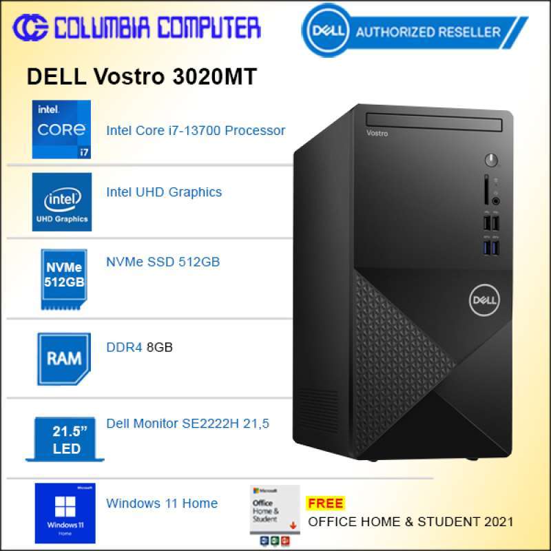 Jual DELL Vostro 3020MT i7-13700 8GB 512GB Win11 + OHS2021 + LED 21 ...