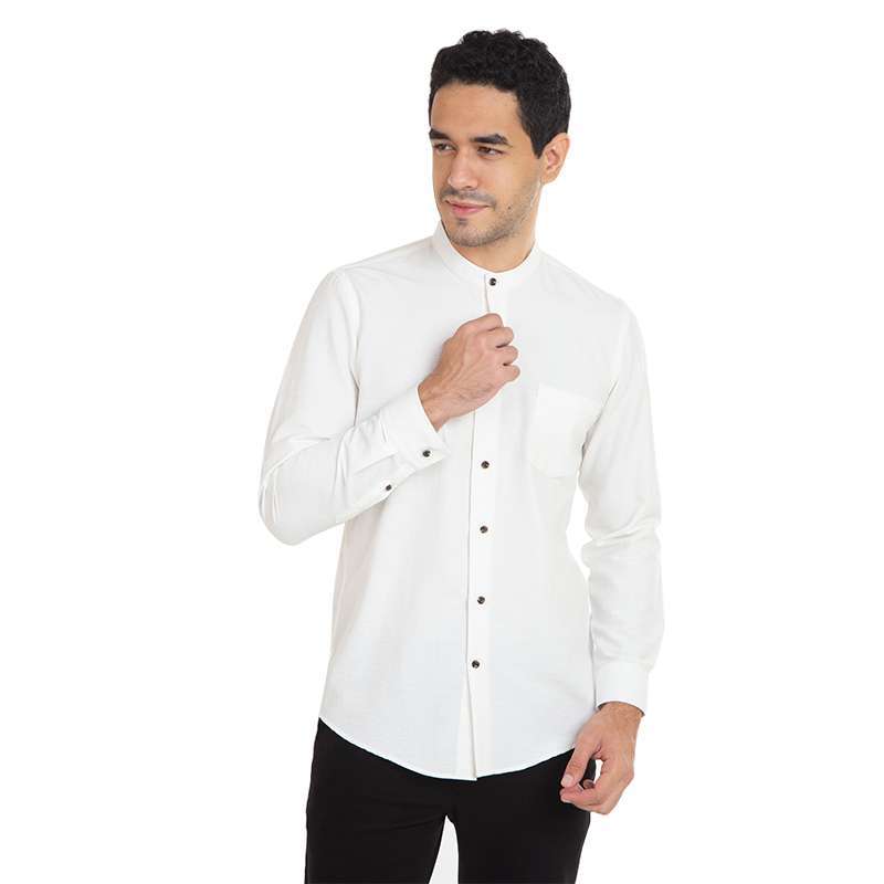 Promo MANLY Kemeja Kerah Shanghai Desmon White Diskon 37% di Seller ...
