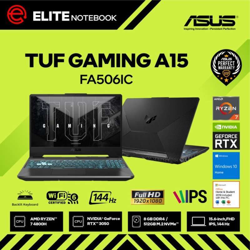 Promo ASUS TUF A15 FA506IC RYZEN 7-4800H 8GB 512GB RTX3050 4GB 144Hz ...