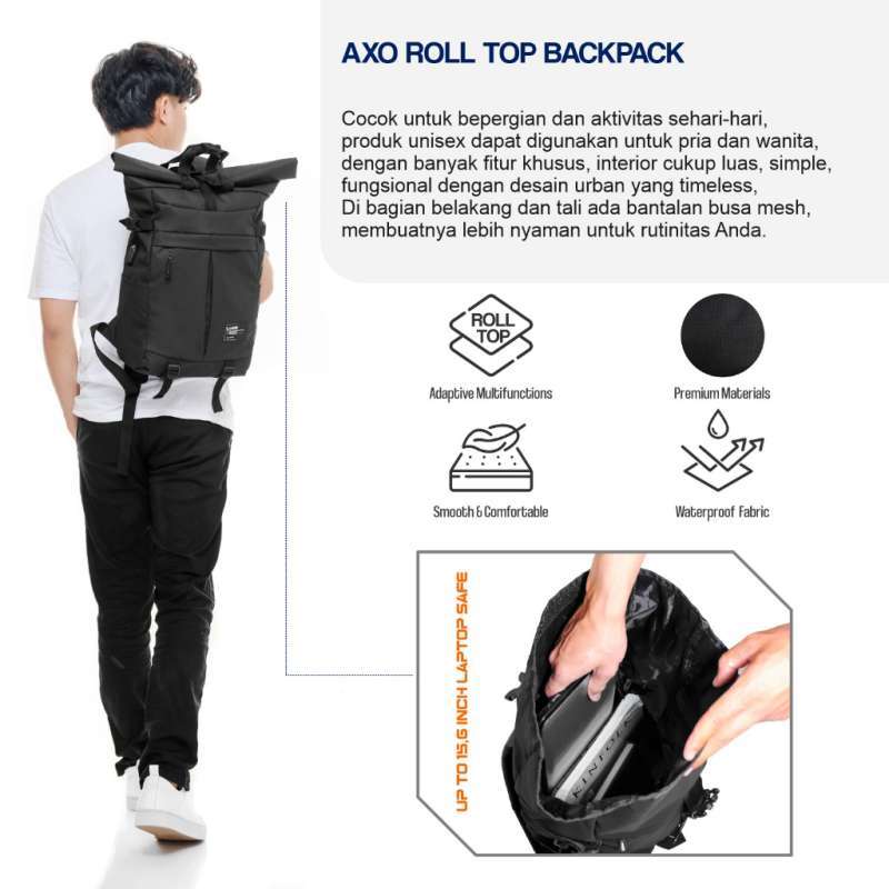 Promo Tas Ransel Pria Axo Backpack Tas Punggung Pria Kapasitas 26l + 2l ...