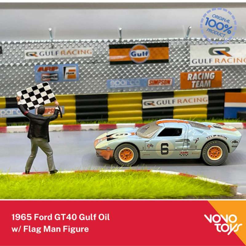 Jual Autoworld 1/64 1965 Ford GT40 Gulf Oil w/ Flag Man Figure Auto ...
