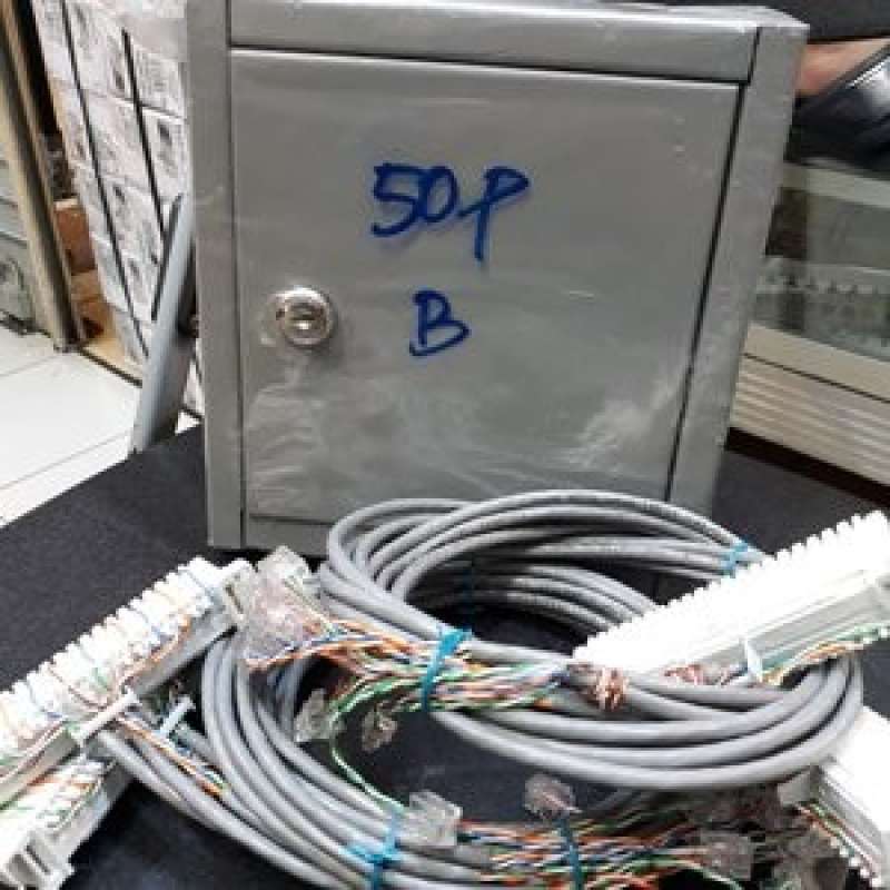 Promo Termurah Terminal Box (Mdf) 50 Pair Komplit Frame Lsa Kabel Rj11 ...
