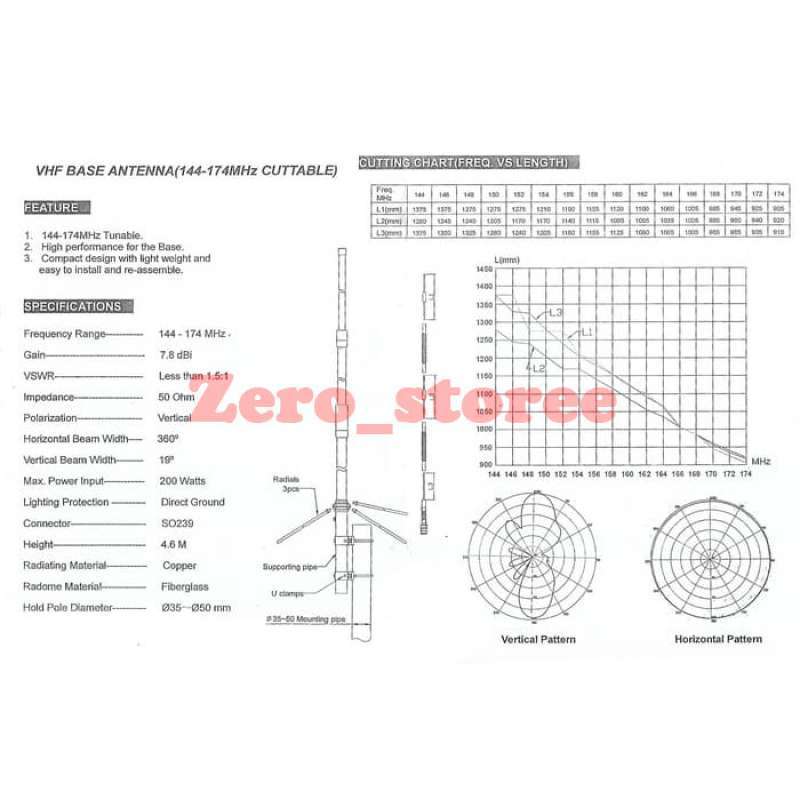 Promo New Sky2 F23H Antena Base Gedung Rig Vhf 144-174 Mhz Bkn Diamond D Antenna Diskon 6% di ...