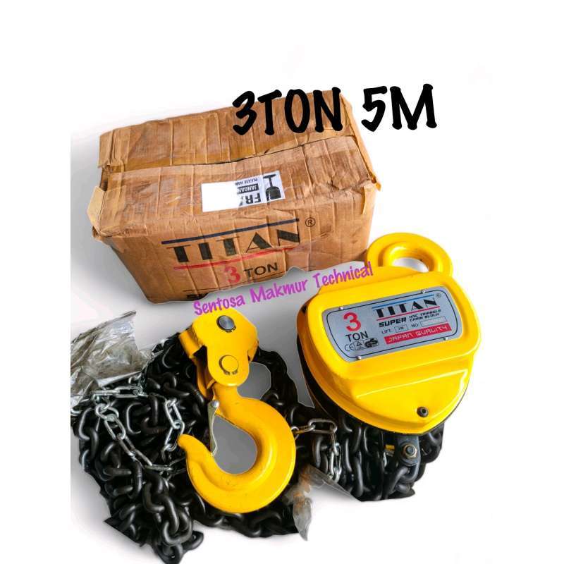 Jual Titan 3t 5m Chain Block Blok Takel Katrol Kerekan 3 Ton X 5 Meter ...